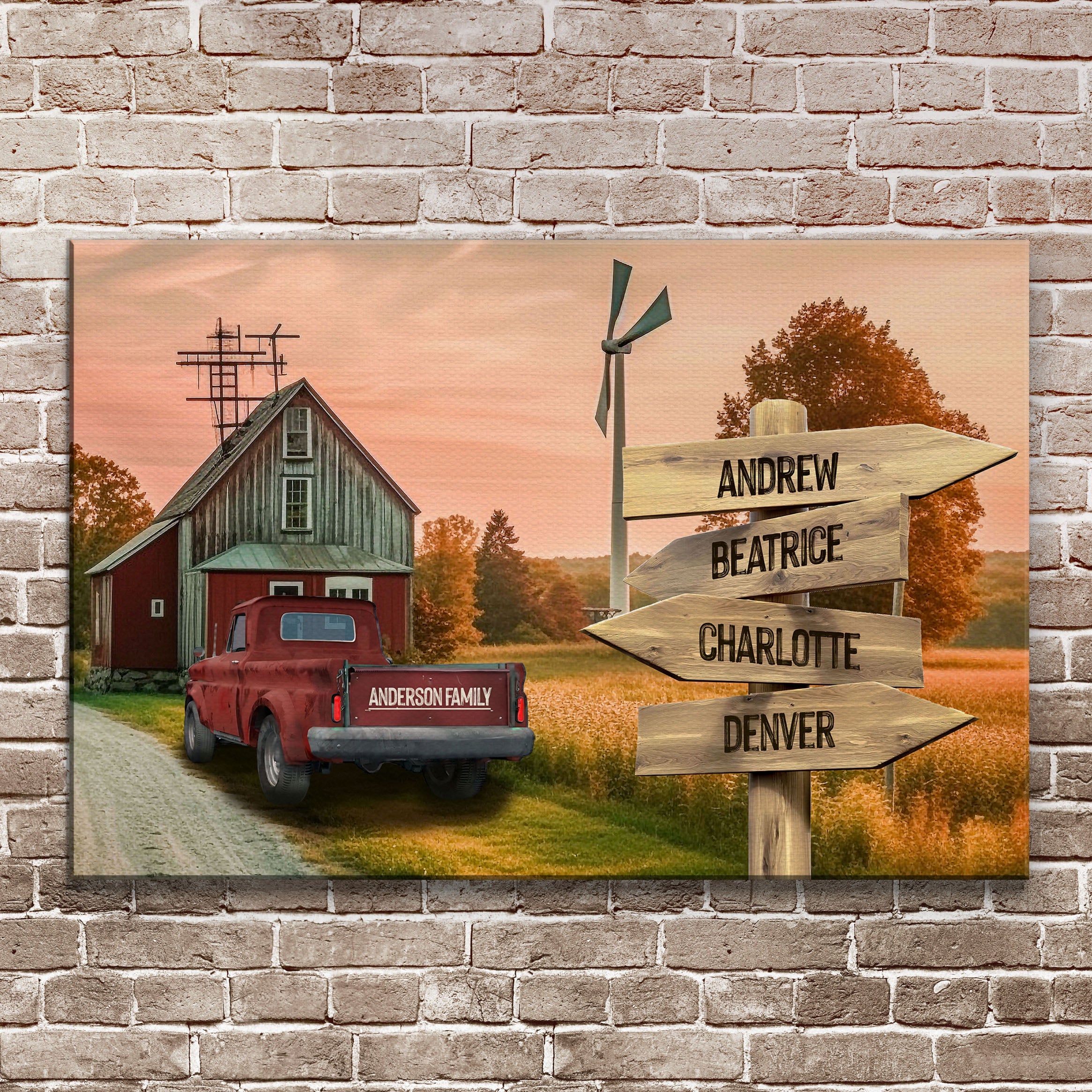 Old Truck Barn Family Names Sign – Metal Sign Barn