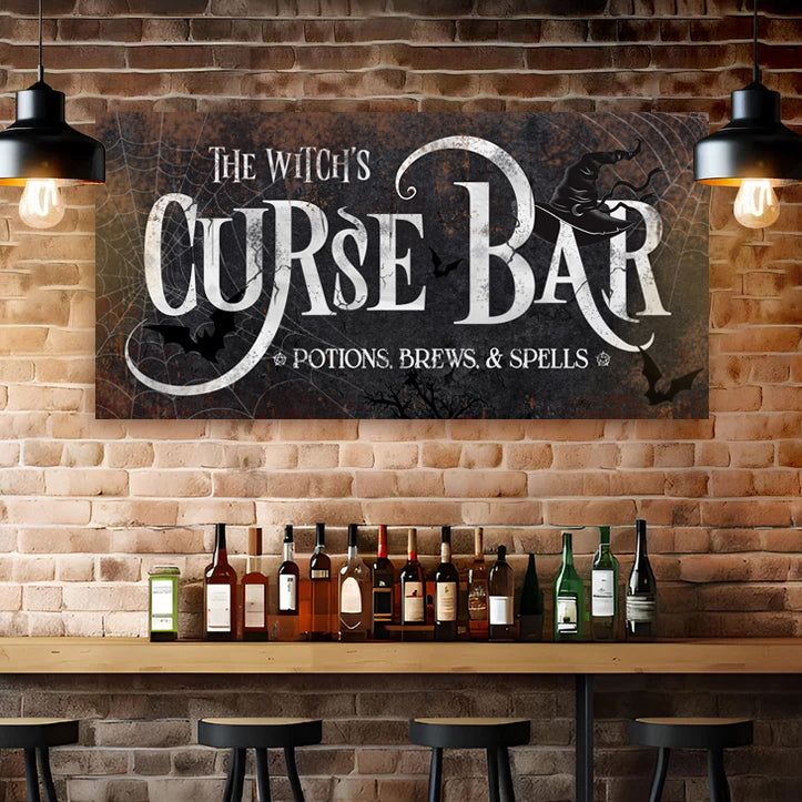 The Witch's Curse Bar Halloween Sign III – Metal Sign Barn