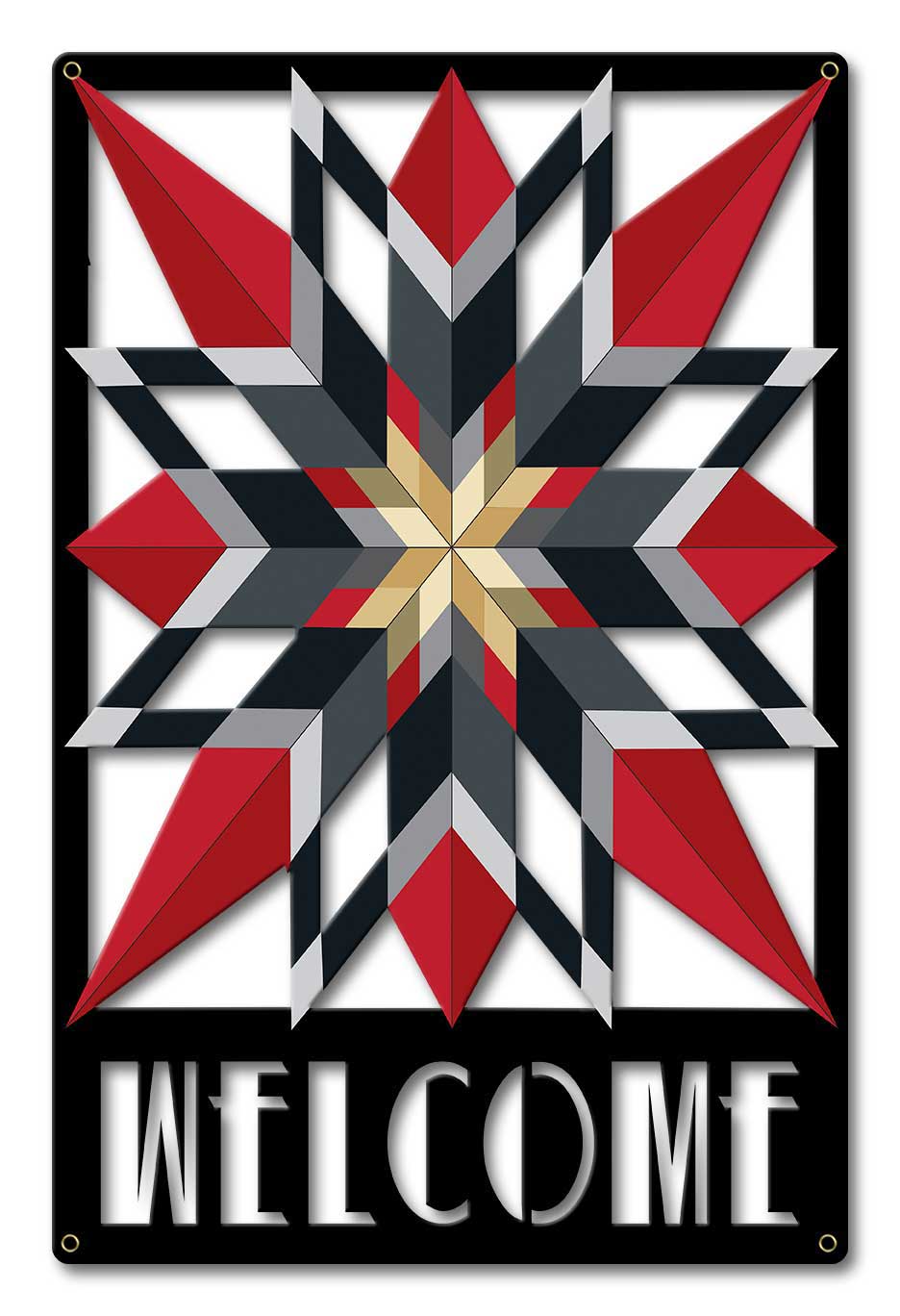 16 Point Star Welcome – Metal Sign Barn