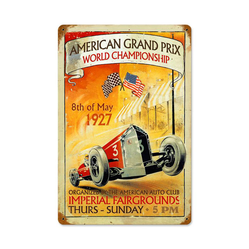 American Grand Prix Vintage Sign – Metal Sign Barn