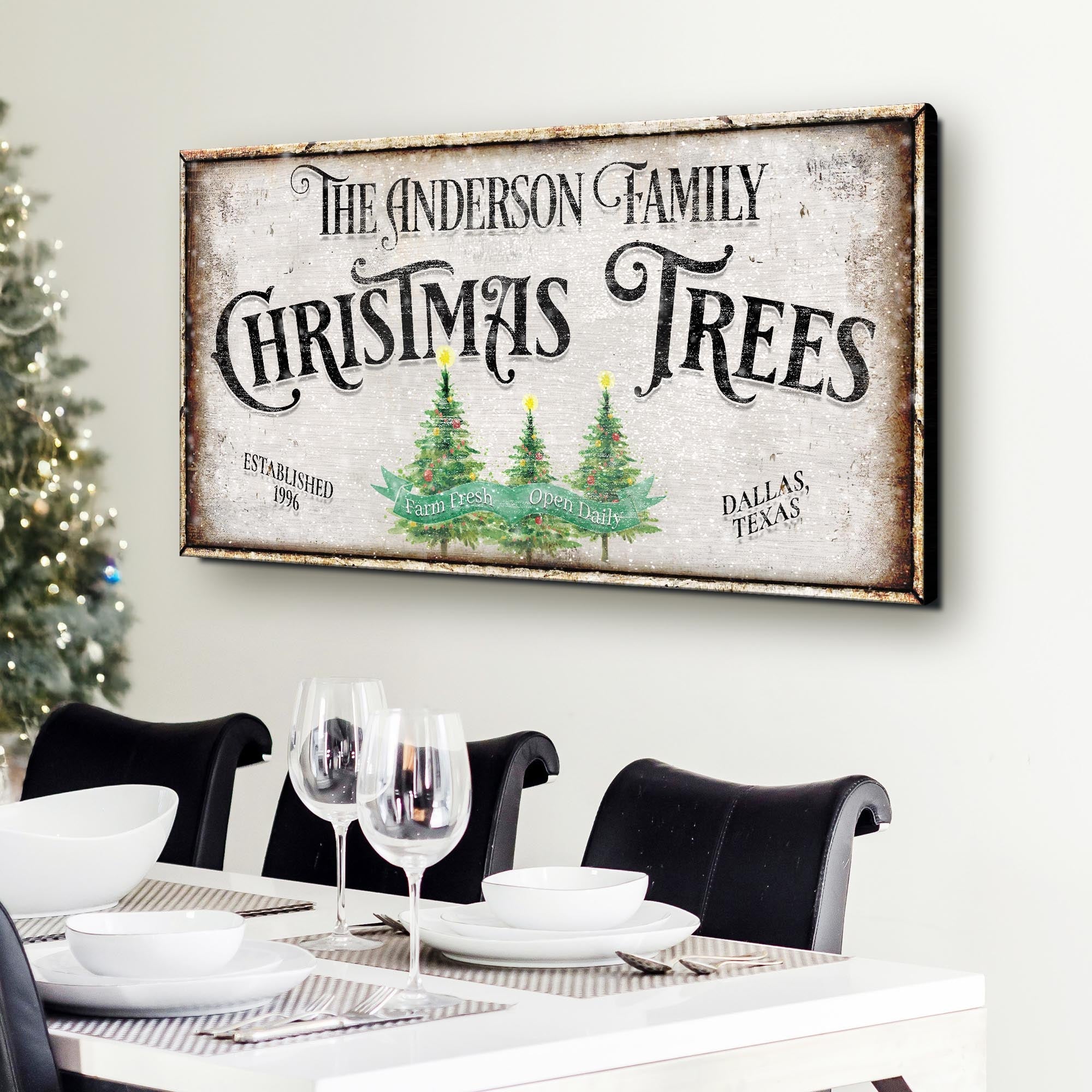 Family Christmas Tree Farm Sign III – Metal Sign Barn
