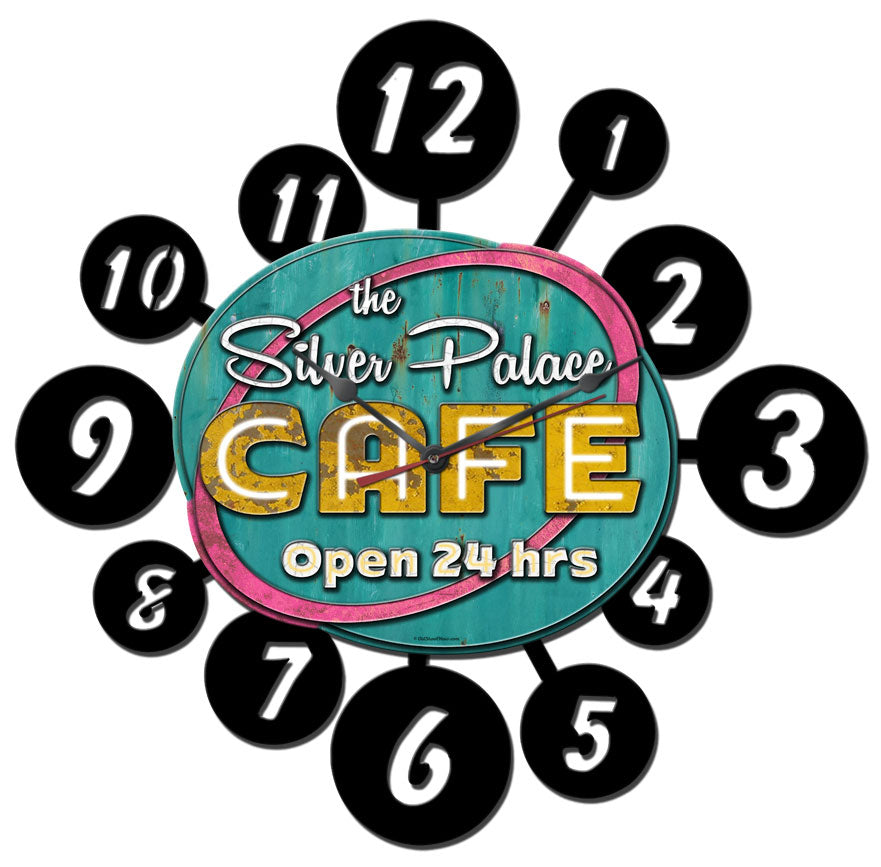 SILVER PALACE CAFE, , , 12 X 12 Inches – Metal Sign Barn